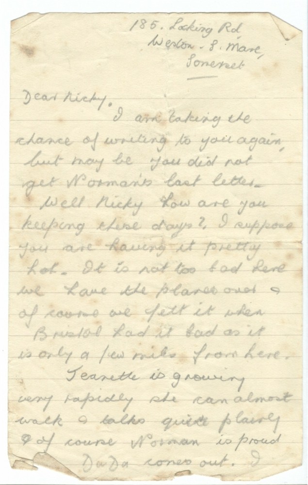 Handwritten letter written by "Maureen" but signed "Maureen and Norman ...