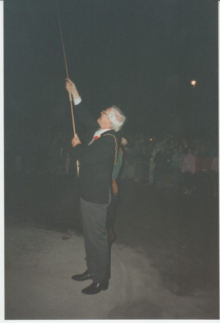 Photo showing James Michael Buttimer lighting the Armada beacon on Hove ...