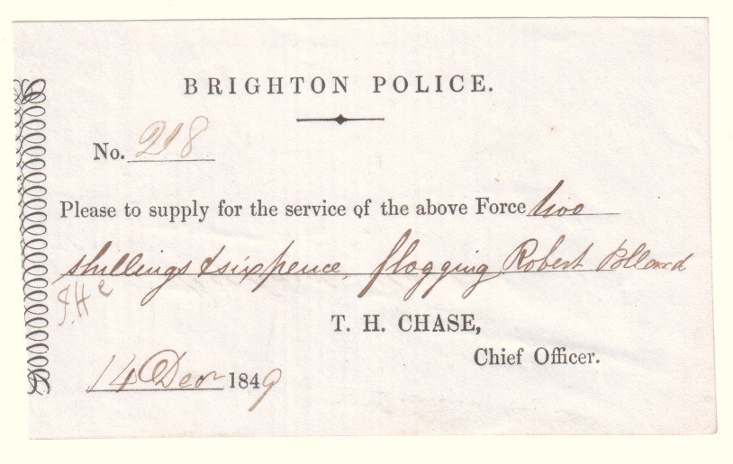Brighton police receipt for a flogging - My Brighton and Hove